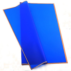 TONGMAN 20 Pcs Pure color gold edge Flower Wrapping Paper,Florist Bouquet Supplies,DIY Crafts,Suitable for all festivalsGift Packaging or Gift Box Packagingpaper, 22.8x22.8Inch (Blue)