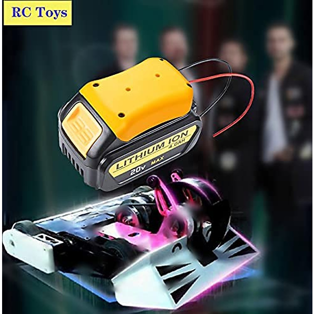 2 Packs Upgrade for DeWALT Battery Adapter Power Source Mount for Dewalt 20V Battery Adaptor Dock with Wires Battery Converter Connector DIY Power Wheel Adapter Truck Robotics Toys