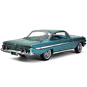 1961 Chevy Impala Sport Coupe Twilight Turquoise Metallic with Turquoise Interior American Collectibles Series 1/18 Diecast Model Car by Sun Star SS-2109
