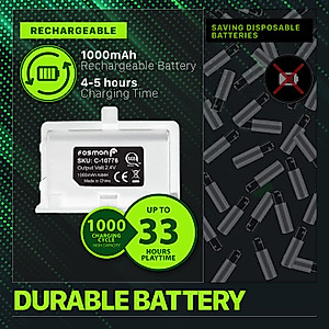 Fosmon Dual 2 Controller Charger Station with 2X 2400mWh Rechargeable Battery Pack Compatible with Xbox Series X/S Controllers (Not for Xbox One/360)