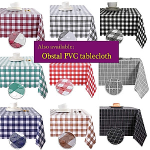 Obstal 210GSM Rectangle Table Cloth - 60x144 Inch - Heavy Duty Water Resistance Microfiber Tablecloth, Decorative Fabric Table Cover for Christmas Holiday Party, Rio Red