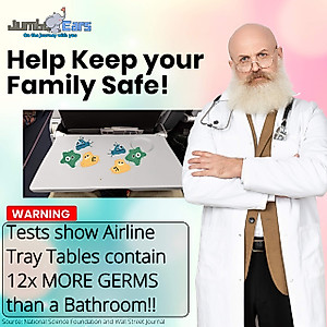 Jumbo Ears Origami Kids Travel Tray Placemat Cover -Gray- Foldable and Easy to Setup with Bonus Portable Multipurpose Side Pockets Organizer for Tablets and Phones Activities or Snacks for Toddler