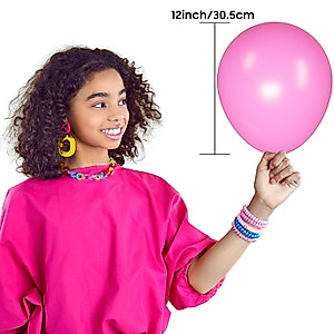 OWill 100pcs Balloons Pink White and Confetti 12 Inches Pink Latex Balloons, Pink Confetti Balloons for Birthday Baby Shower Wedding Party Supplies Arch Garland Decoration