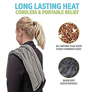 Extra Large Microwavable Heat Pack with Handle, Heating Pack for Shoulders, Neck, Knee and Stomach Cramps, Hot or Cold Reusable Heat Pack, Cordless and Portable Microwavable Heat Pack with Handle