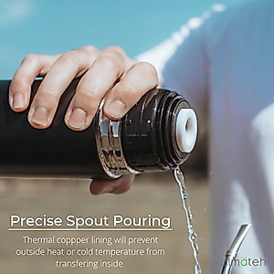 Kalmateh Modern & Elegant Yerba Mate Thermos- Double Walled, Stainless Steel (Wood, 1000ml)