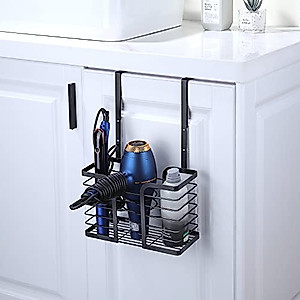 YIGII Hair Dryer Holder - Hair Tool Organizer 3-in-1 Blow Dryer Holder Adjustable Height, Bathroom Organizer Wall Mounted/Cabinet Door for Hair Dryers, Flat Irons, Curling Irons, Hair Straighteners