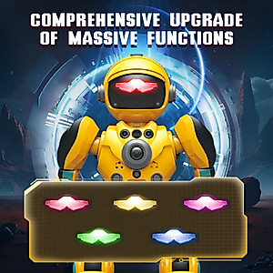 RC Robot Toys for Kids Ages 3 4 5-7 Year Old Magic Record Voice Function, Remote Control Robots Toy for Boys and Girls Programmable Music Dance Interactive Warrior Robo Birthday Gift for Toddler