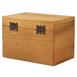 Juvale Wooden Recipe Box with Cards and 24 Dividers with Meat, Veggie, Dessert Tabs (7x5x5 in)