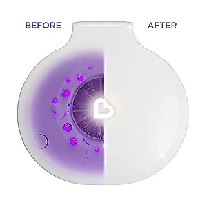 Munchkin® UV Diaper Pail #1 in Odor Control, LED UV Lights Kills 99% of Germs and Odor Causing Bacteria on Lid Surface, Includes 1 UV Refill Ring and 1 UV Snap, Seal & Toss Bag