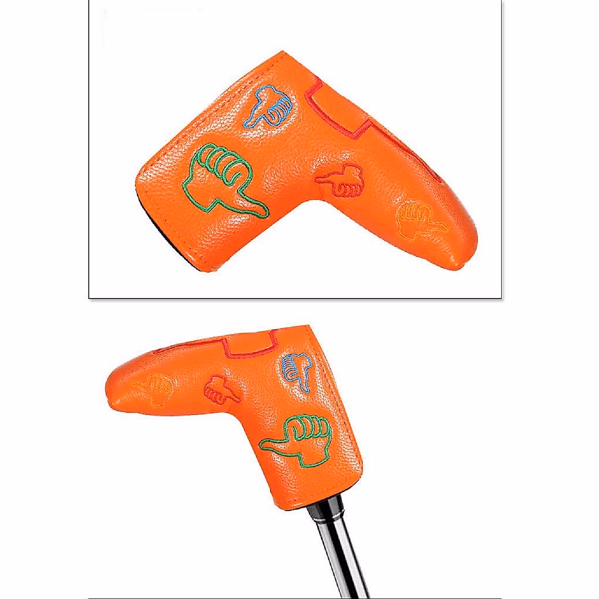 DBYAN Orange Thumb UP Patterned Design Golf Club Blade Putter Head Cover