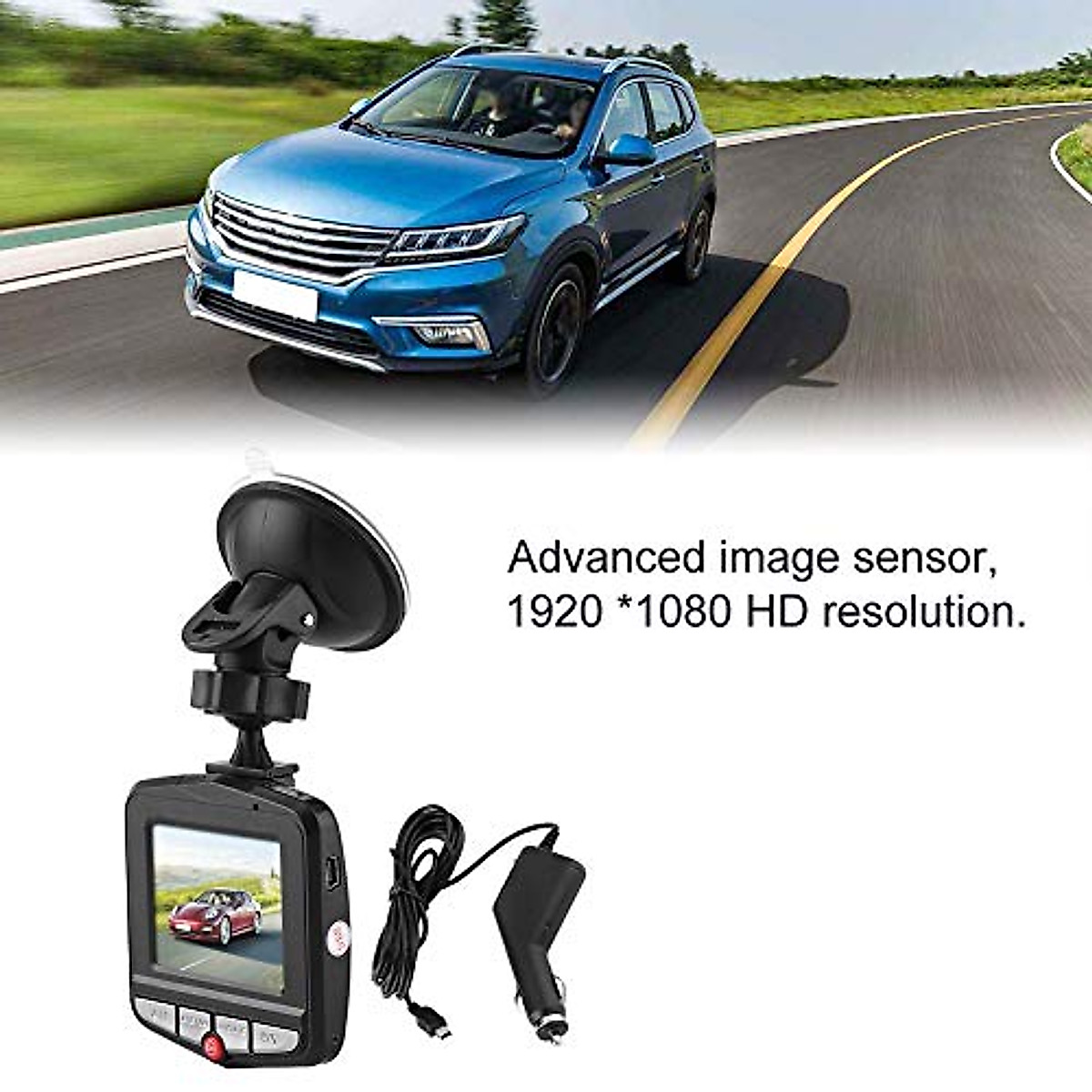 Car Driving Recorder, 1080P Full HD Dash Cam Portable 2.2inch Car DVR Camera 170° Digital Driving Video Recorder A5 Built-in GPS Recorder Loop Recording 1/3" CCD Image Sensor Anti-Vibration OSD