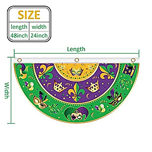 4 Pack Mardi Gras Carnival Garden Flag Banner Outdoor Decoration, Yard Flags House Yard Indoor Seasonal Decoration Sign(Purple/Green/Yellow,24 x 48 Inch)