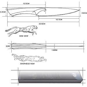 FINDKING 5 Inch Kitchen Utility Knife, Damascus Steel Paring Knife, Sharp Small Fruit Knife for Home Kitchen (Cheetah Series, w/Ebony Wood Handle)