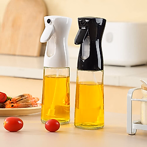 JQYJLX Edible Oil Spray Bottle,220ml Food Grade Glass Olive Oil Dispenser Sprayer for Cooking,Kitchen Oil Sprayer,Widely Used in Salads,Baking,Air Fryers,BBQ,Popcorn (oil sprayer for popcorn)1