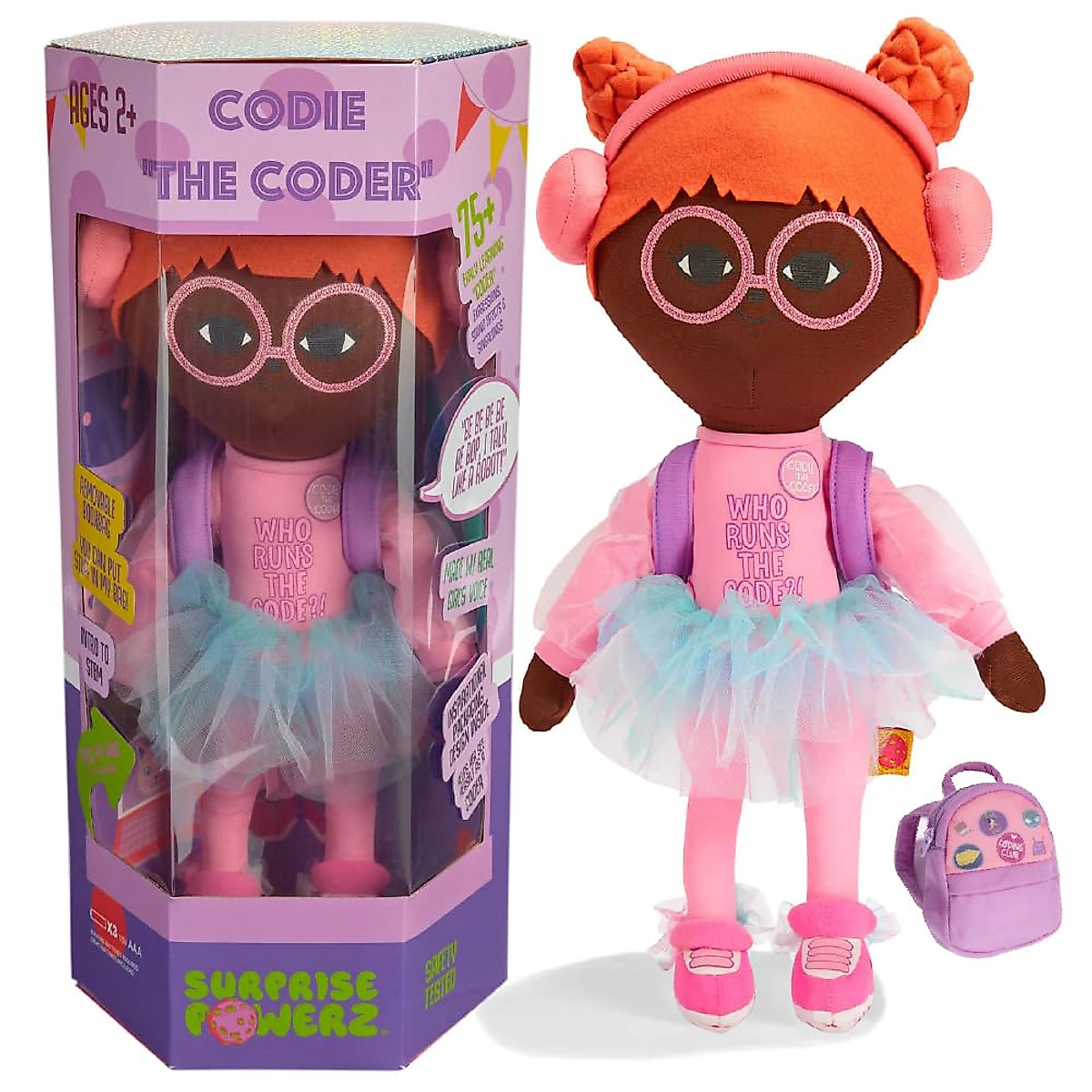 Surprise Powerz Learning Plush Doll Bundle for Girls - 16" Maria The Mathemagician, Vera The Vet, Codie The Coder, and Astro The Astronaut