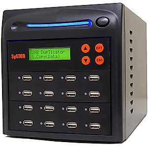 Systor 1 to 15 USB Duplicator & Sanitizer 2GB/Min - Standalone Multiple Flash Memory Copier & Storage Drive Eraser, Copy Speeds Up to 33MB/Sec (SYS-USBD-15)