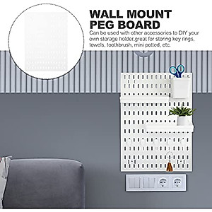 LIFKOME Peg Board Rack Door Back Pegboard Wood Panels for Wall Pegboard Wall Panel Kits Craft Organizer Room Organizers Home Tools Pegboard Storage Rack Login White Plastic Office Bracket