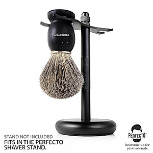 Perfecto Synthetic Bristles Shaving Brush For Men, Engineered for The Best Shave of Your Life. Shaving Brush - Shave Brush for Wet Shave for Safety Razor - Barbers Accessories, Gift For Him