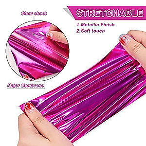 WRAPXPERT Foil HTV Soft Metallic Heat Transfer Vinyl Roll Chrome 12" x 5ft Iron on Vinyl for Shirts, Easy to Cut and Transfer for Garments, DIY T-Shirts,Rose Pink