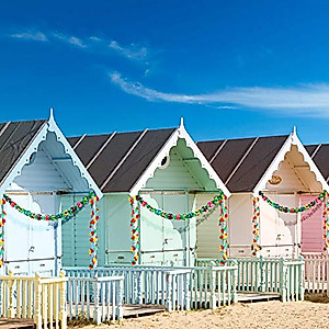 6 Pieces Long Tropical Flower Garland Multicolored Paper Tissue Garland Hawaiian Flower Garland for Luau Hawaiian Themed Party Supplies