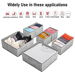 Hinotori Clothing Drawer Organizers 12 Pack – Foldable Storage Bin Drawer Dividers for Clothes, Underwear, Socks, Bras – Collapsible Fabric Organizer for Closet, Shelves, Dresser, Bedroom