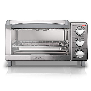 BLACK+DECKER 4-Slice Toaster Oven with Natural Convection, Stainless Steel, TO1760SS