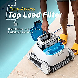 Dolphin Proteus DX3 Robotic Pool Vacuum Cleaner — Wall Climbing Capability — Powerful Active Scrubbing Brush — Ideal for All Pool Types up to 33 FT in Length