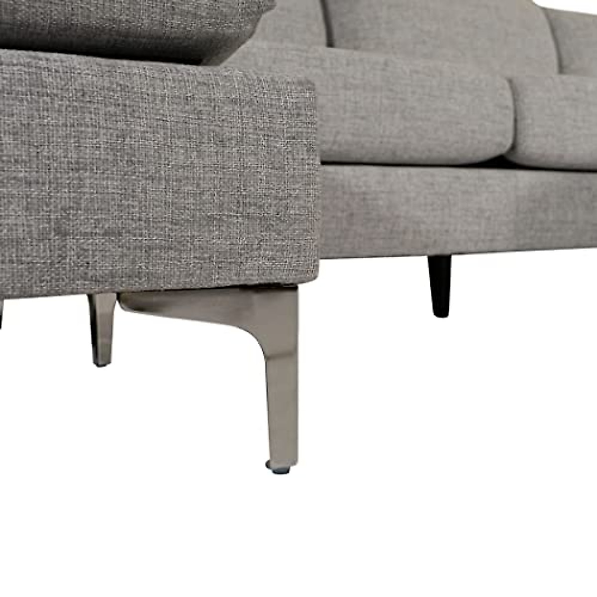 Casa Andrea Milano Modern Large Tweed Fabric U-Shape Sectional Sofa, Double Extra Wide Chaise Lounge Couch