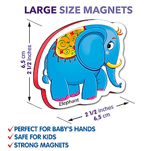 Little World Large Set of 25 Foam Fridge Magnets for Toddlers 1-3 - Refrigerator Magnets for Kids – Baby Magnets for Refrigerator 1 Year Old - Zoo Magnetic Animals - Animal Magnets for Toddlers 1-3