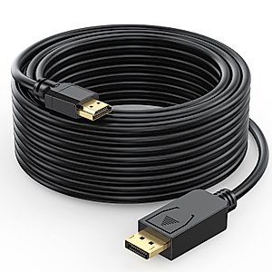 UVOOI DisplayPort to HDMI Cable 30FT 4K, Display Port DP to HDMI Cable Adapter Male to Male DP to HDMI Cord 4K@30Hz, 2K, 1080P for Long Distances, HDTV, Monitor, Projector (30 Feet, 9.14M)