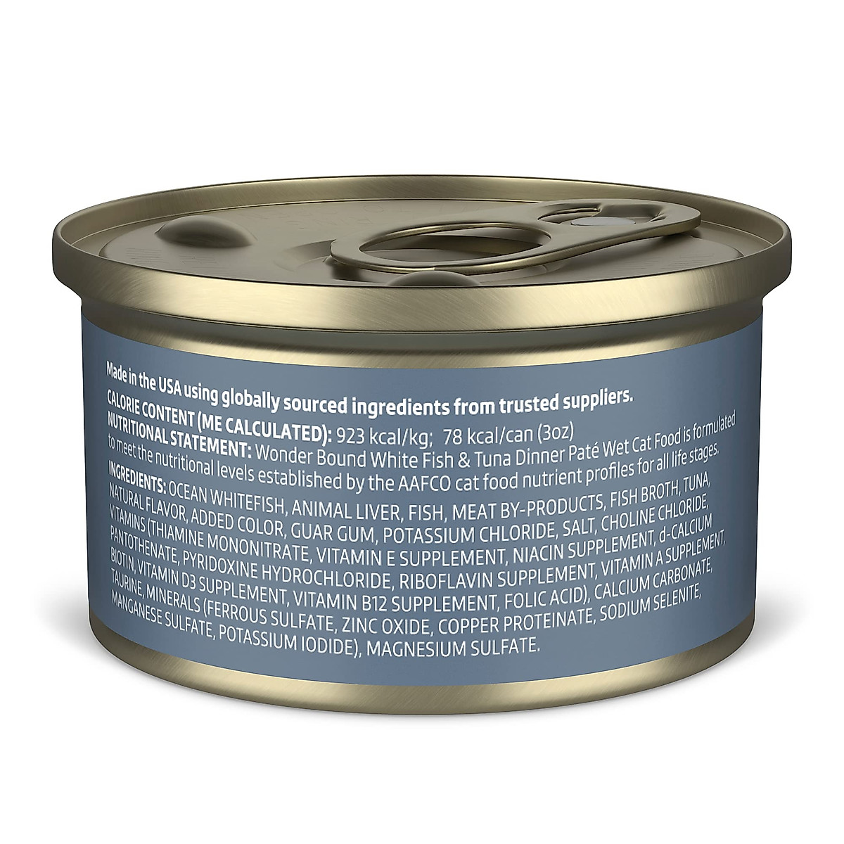 Amazon Brand - Wonder Bound Wet Cat Food, Pate, No Added Grain, (Whitefish & Tuna), 3 ounce (Pack of 24)