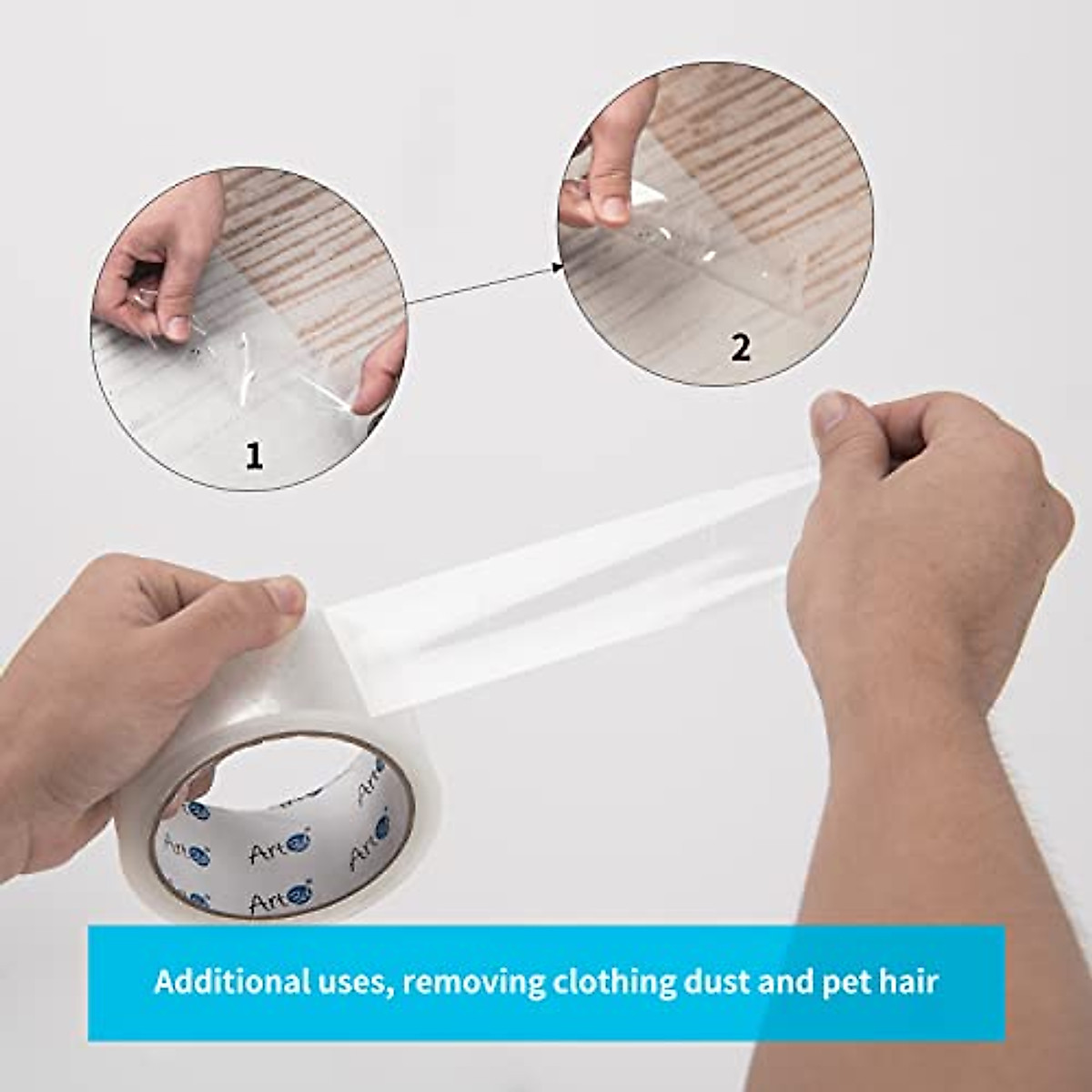 Art3d 6 Rolls Carton Sealing Tape Heavy Duty, Clear Packing Tape, 1.88" x 55 yds, 2 mil Thick