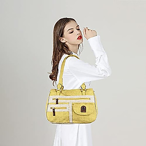 Women Multi pocket Tote Purse Bags, Crossbody Shoulder Handbags for Women, Medium Size Ladies Hobo Satchel Bags…