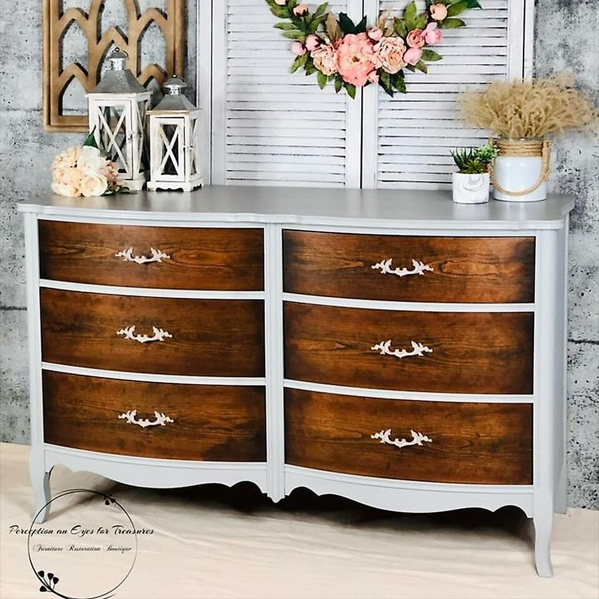 Dixie Belle Silk All-in-One Mineral Paint | Salt Water (16oz) | Off-White All-in-One Water Based Primer + Topcoat | Durable Furniture Paint | Low Reflective Finish