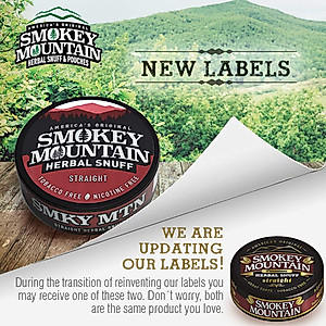 Smokey Mountain Herbal Long Cut – Straight – 1 Can - Tobacco Free and Nicotine Free Snuff
