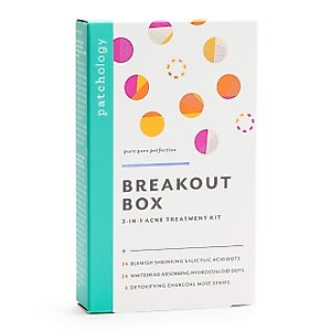 Patchology Breakout Box 3-in-1 Pimple & Acne Spots Treatment Patch Kit with 3 Nose Strips, 24 Salicylic Acid Dots, and 24 Hydrocolloid Dots - For Men and Women - Dark Spot Patches for Face