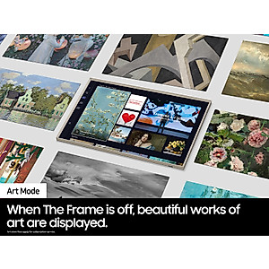 SAMSUNG QN85LS03BAFXZA 85" The Frame 4K UltraHD Smart QLED TV with a VG-SCFA85BWB 85" The Frame Customizable Bezel - Modern Brown (2022)