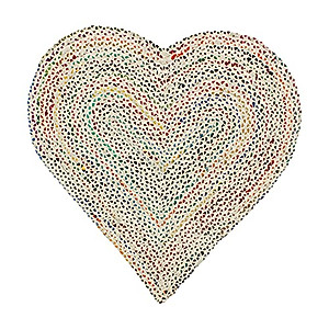 CASAVANI 100% Hand Braided Jute & Cotton Rag Rug Geometric Multipurpose,Multicolor Hard Shape Circle Area Rug Best Uses for Farmhouse,Bedroom,Nursery Room,Kids Room 5x5 6x6 4x4 Feet Round