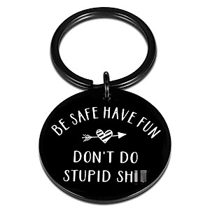 Back to School Supplies for Son Daughter Back to School Gifts for Teens Boys Girls from Mom First Day of School Don’t do Stupid Keychain Stocking Stuffer Valentines Gag Gifts for Him Her Christmas