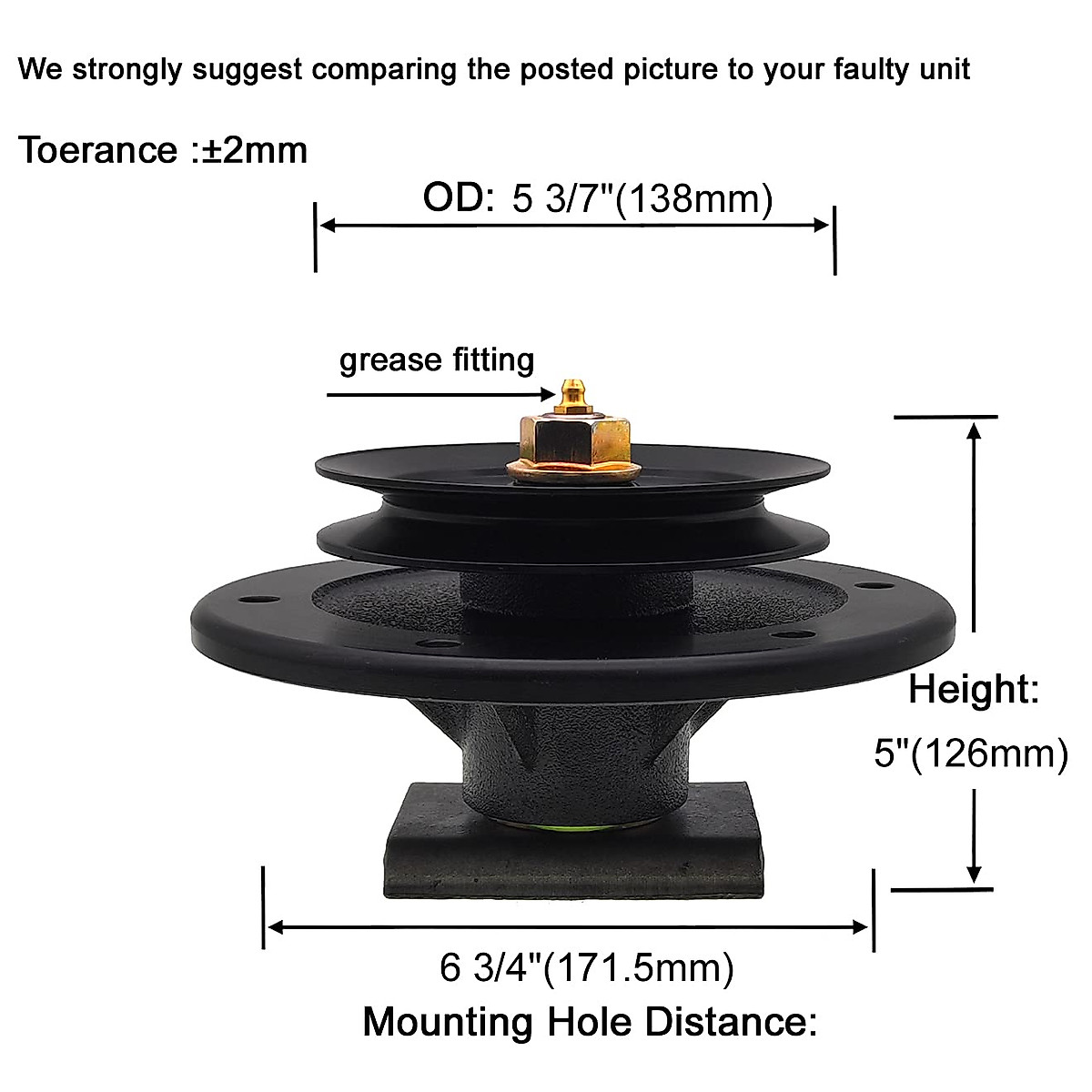 q&p Outdoor Power 99-4640 2-1/2 Blade Saddle Spindle Assembly Replaces Toro 994640 Oregon 82-676 Cast Iron for Outer Spindles (RH LH) on Toro Commercial Z Master Mowers with 62" Decks