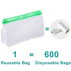 12 Pack Large Reusable Food Storage Bags Stand Up, FDA Food Grade Reusable Sandwich Bags, 3 Reusable Gallon Bags + 4 Reusable Freezer Bags + 5 Reusable Snack Bags for Meat Fruit Cereal Snacks