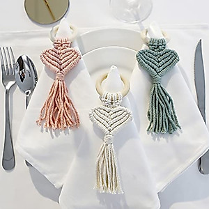 ZOONAI Hanging Handmade Weaving Love Pendant Car Ornament Modern Home Decoration Accessories Hanging Pendant for Bedroom Nursery Room (White)