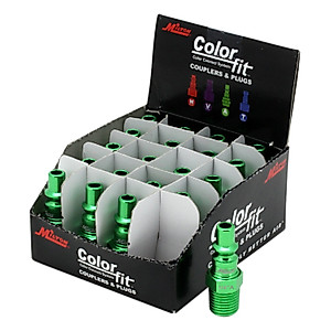Milton 777AC-20 ColorFit Plugs, A-style Green, 1/4" NPT Male, Box of 20