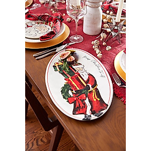 Mud Pie Ceramic Christmas Serving Platter, Santa