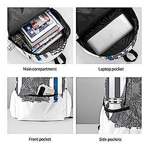 Police K9 Unit Dog Loyalty Thin Blue Line Flag Backpack Lightweight School College Bookbag Casual Travel Daypack