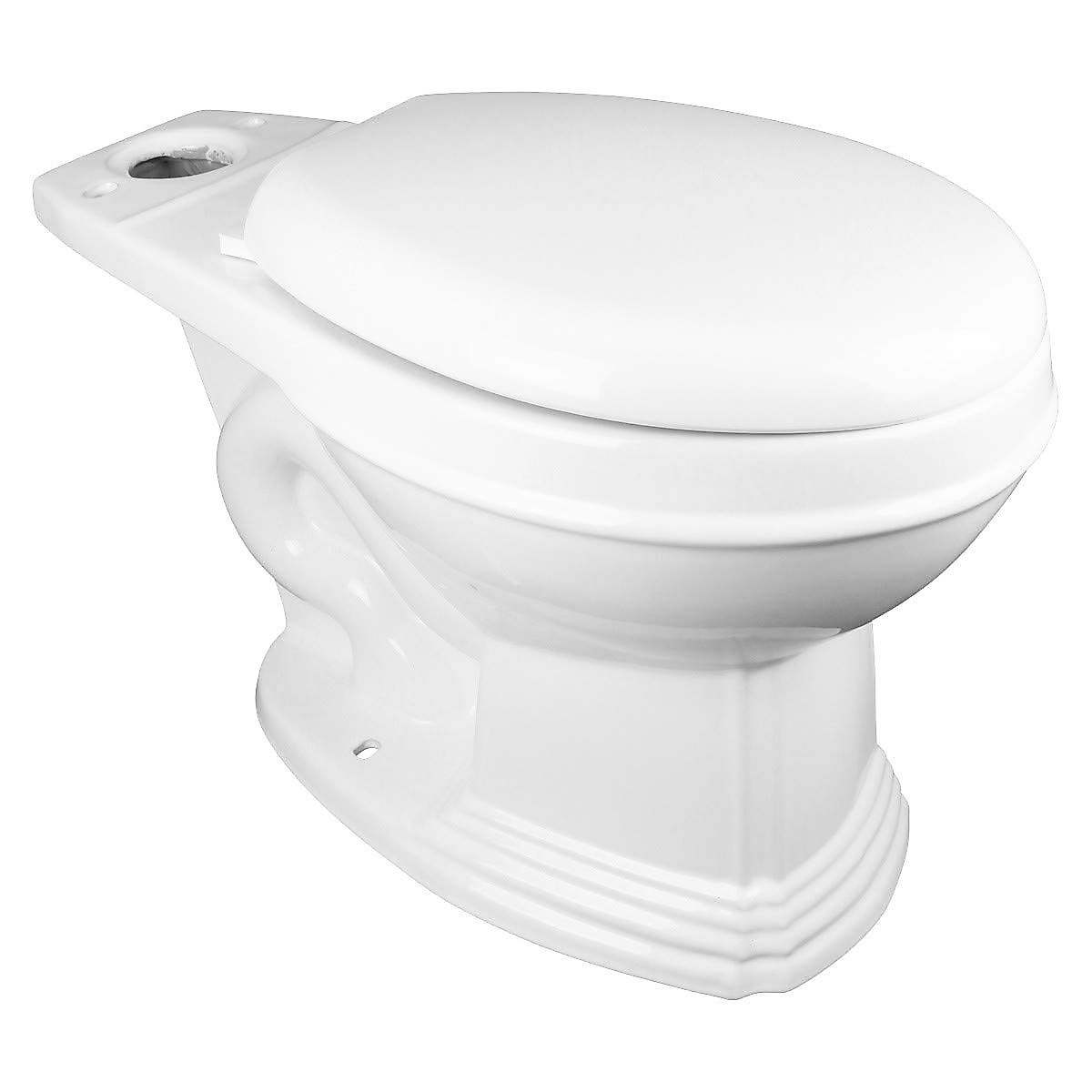 Renovators Supply Sheffield Round Corner Toilet - Heavy Duty 2-Piece Toilet in White - WaterSense Dual Flush with Slow Close Toilet Seat - Grade A, Porcelain Scratch and Stain Resistant - 12 In. Rough