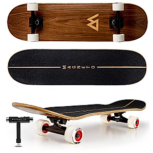 Magneto SUV Skateboards | Fully Assembled Complete 31" x 8.5" Standard Size | 7 Layer Canadian Maple Deck | Designed for All Types of Riding Kids Adults Teens Boys Girls | Free Skate Tool - Natural