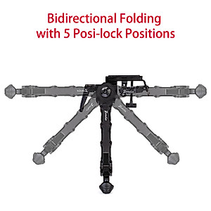 Zeadio Pivot Tiltable Bipod with Sling Mount and Adapter for Picatinny Weaver Rail, 7 to 10 Inches (F19S)