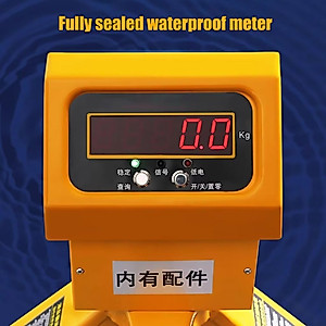 JIN YANG HU Steel Pallet Jack with Scale 4400lbs Capacity,Heavy Duty Warehouse Hydraulic Pallet Truck with Weight Scale 45"X27" Forks Steel Scale Manual Jack Truck