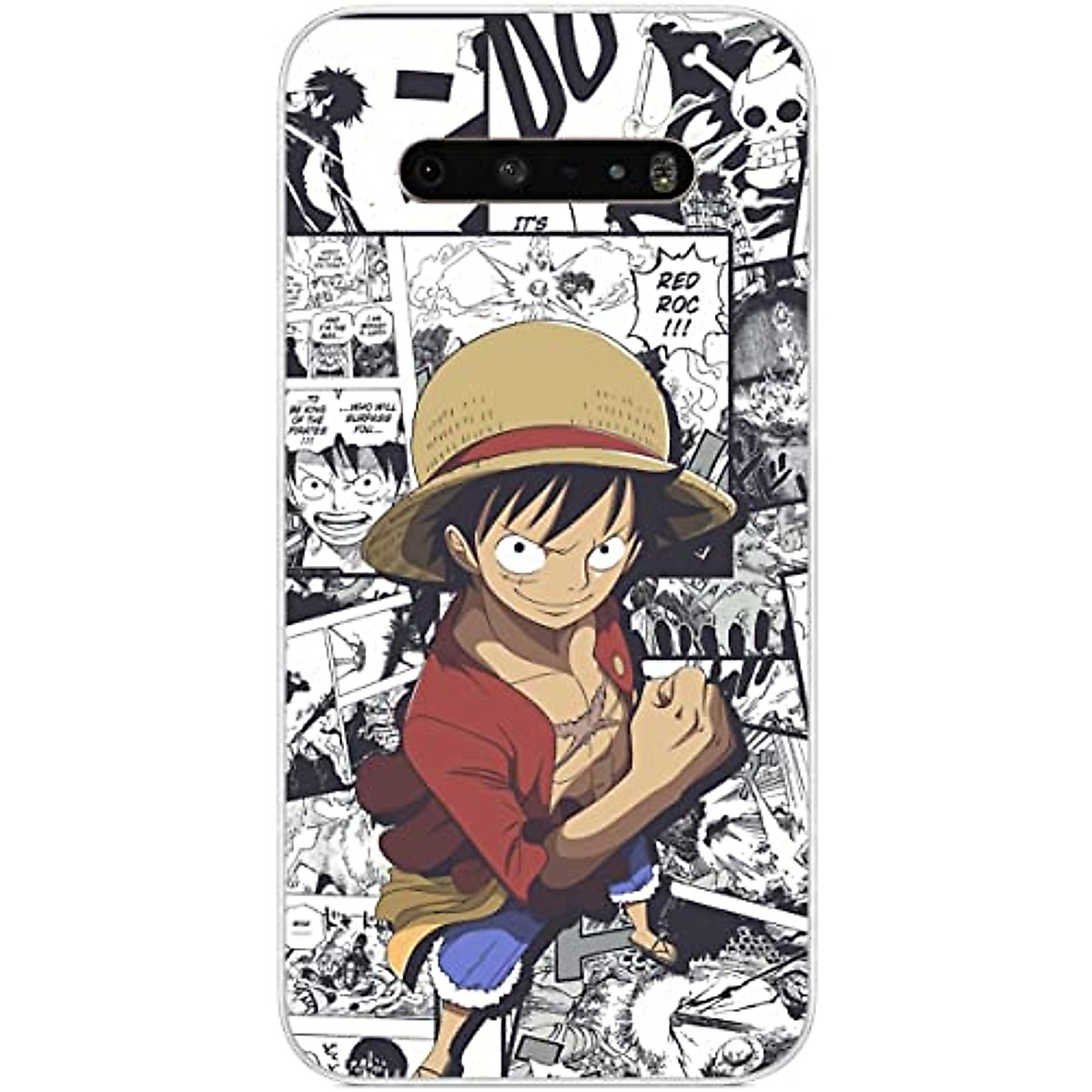 Compatible with LG V60 ThinQ | LG V60 ThinQ 5G Case One Luffy with Piece 876 Anime, Ultra Soft TPU Gel Rubber Phone Case (Clear)